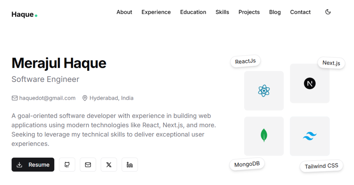 Merajul Haque | Full Stack Developer & Software Engineer | Portfolio